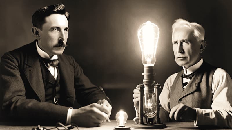 Tesla vs. Edison: ¿Quién inventó realmente la bombilla?